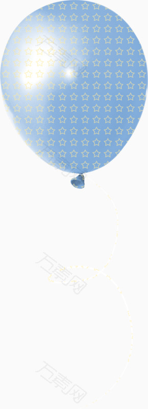 蓝色星星气球png元素素材图片下载 万素网