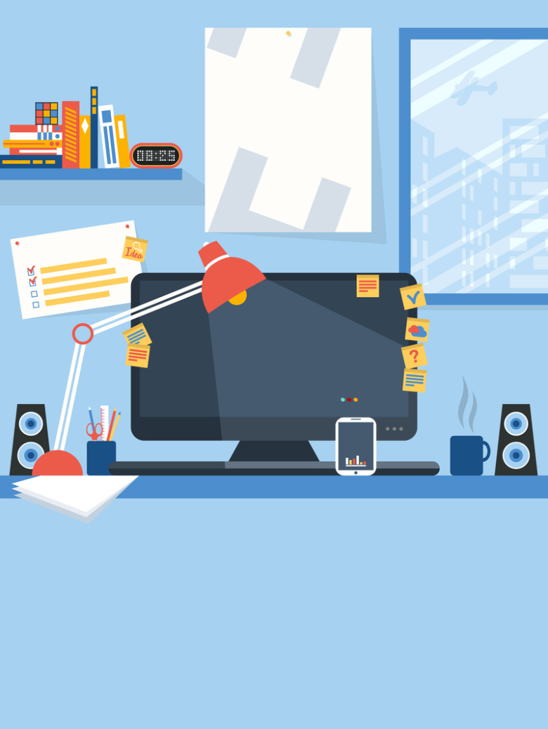 创意设计蓝色简约风格工作室场景背景背景素材图片下载-万素网