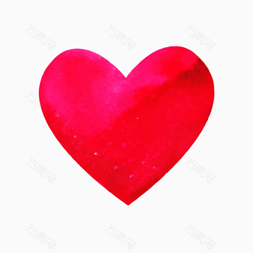 卡通水彩心png元素素材图片下载-万素网