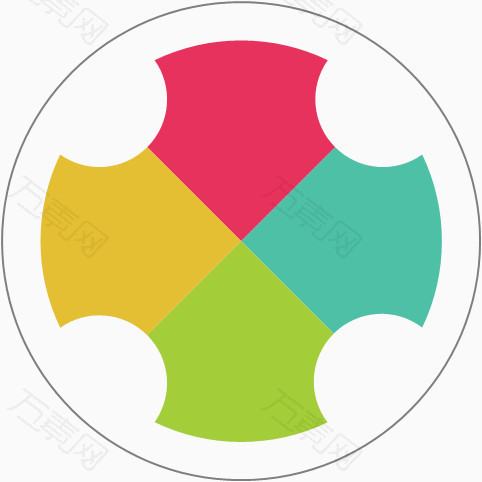 彩色圆环png元素素材图片下载-万素网