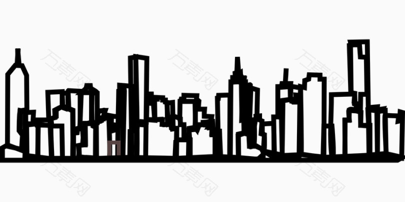 建筑设计简笔png元素素材图片下载-万素网