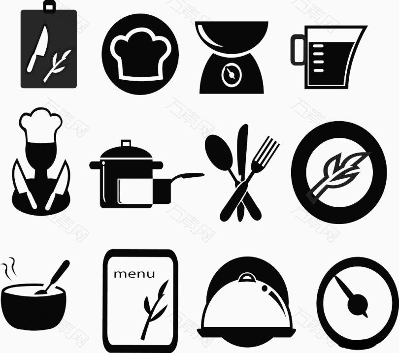 厨师类图标png元素素材图片下载-万素网