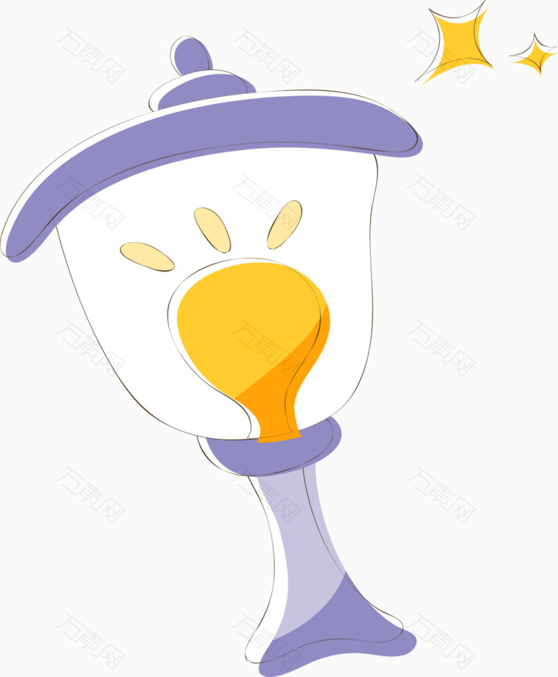 卡通灯png元素素材图片下载-万素网