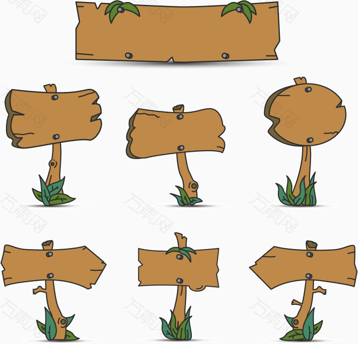 卡通指示牌png元素素材图片下载-万素网