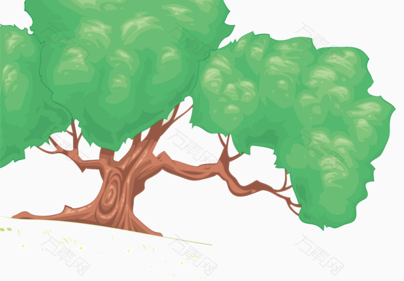 山坡上生长百年的老树png元素素材图片下载-万素网