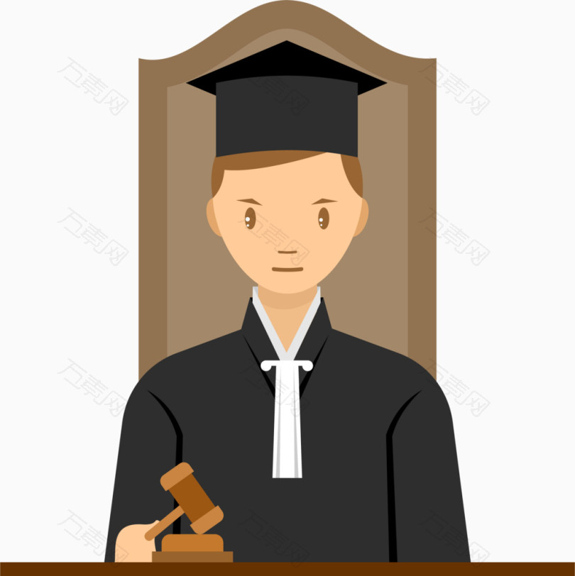 卡通矢量法官png元素素材图片下载-万素网