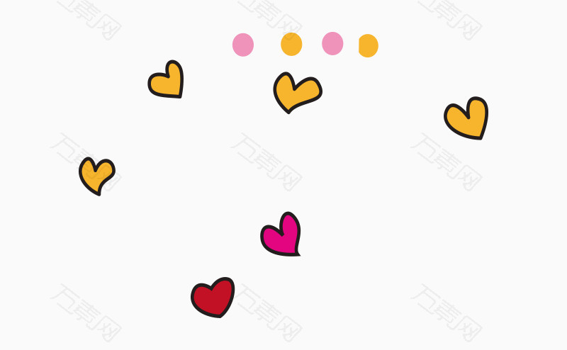 矢量卡通儿童画心png元素素材图片下载-万素网