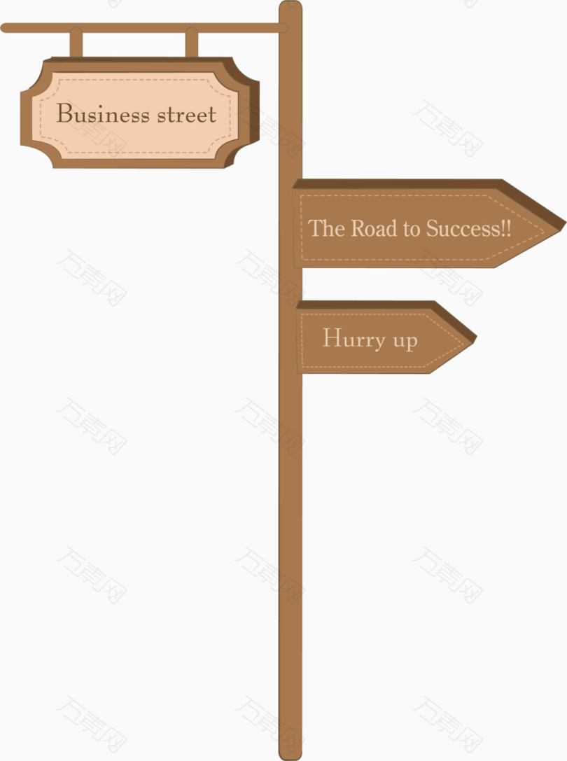 卡通指示牌矢量图png元素素材图片下载-万素网