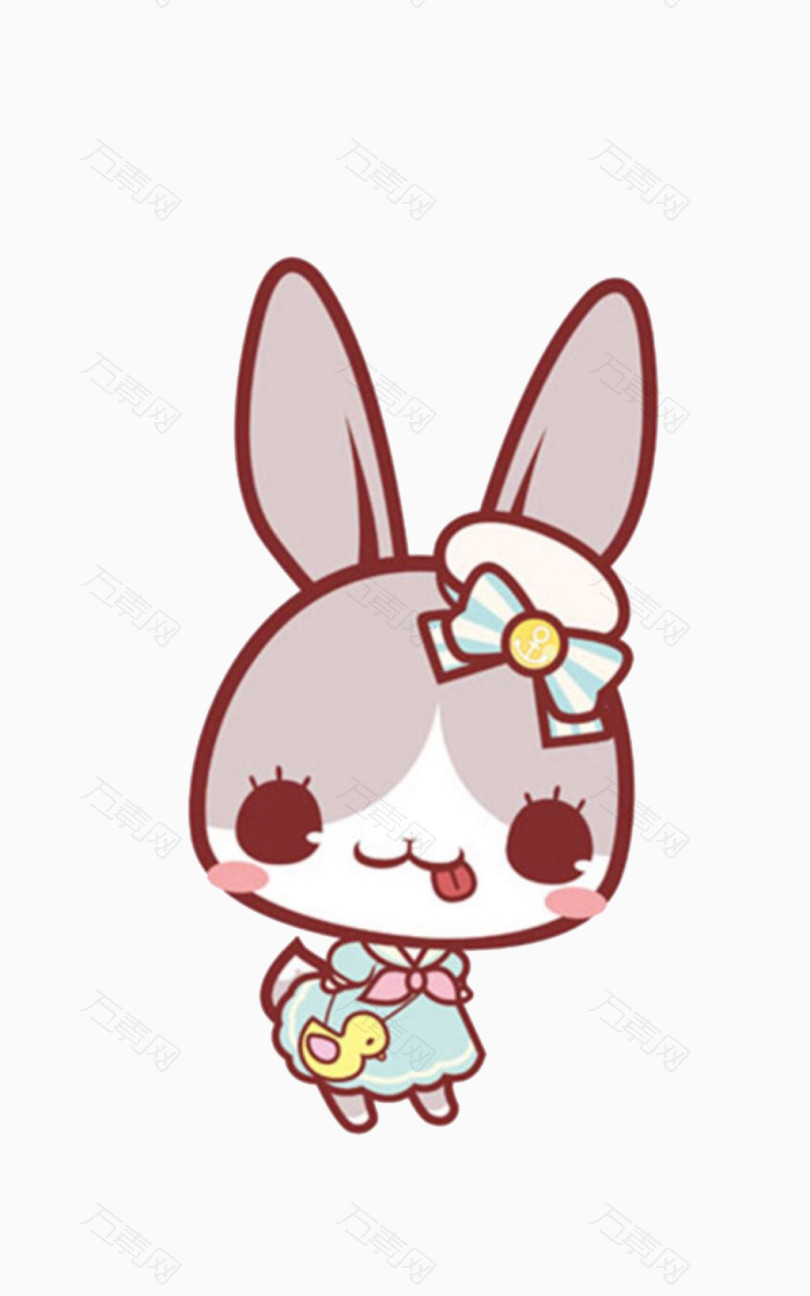 可爱小兔子卡通png元素素材图片下载-万素网